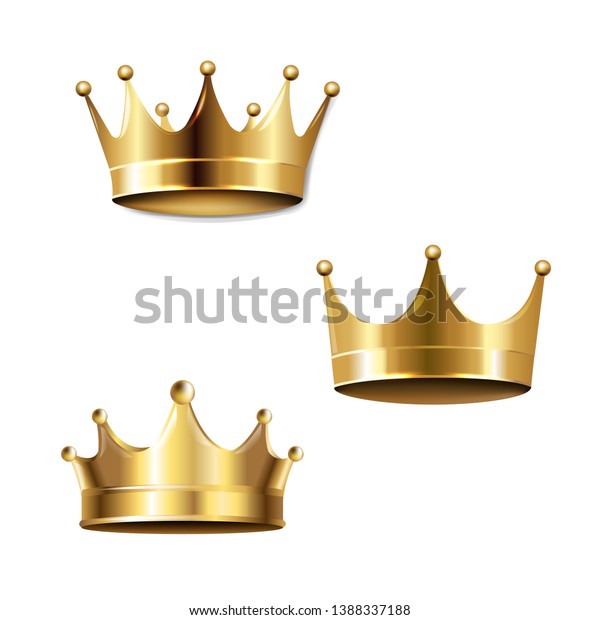 Crown Set Isolated White Background Gradient Stock Vector (Royalty Free ...