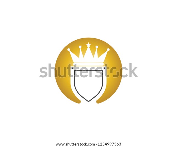 Crown Shield Icon Logo Template Stock Vector (Royalty Free) 1254997363 ...