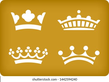 Crown Vector Illustration Four Crown Set: เวกเตอร์สต็อก (ปลอดค่า ...