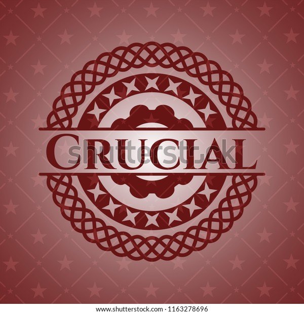 Crucial Badge Red Background Stock Vector (Royalty Free) 1163278696 ...