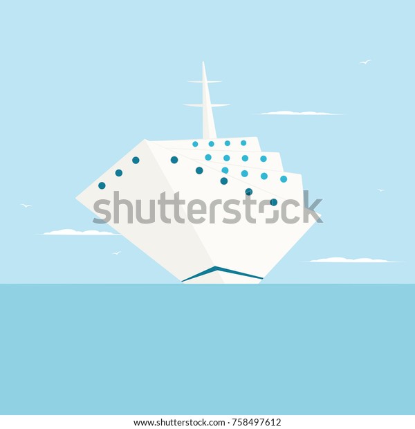 Cruise Ship Front View Vector Illustration Stock Vector (Royalty Free ...