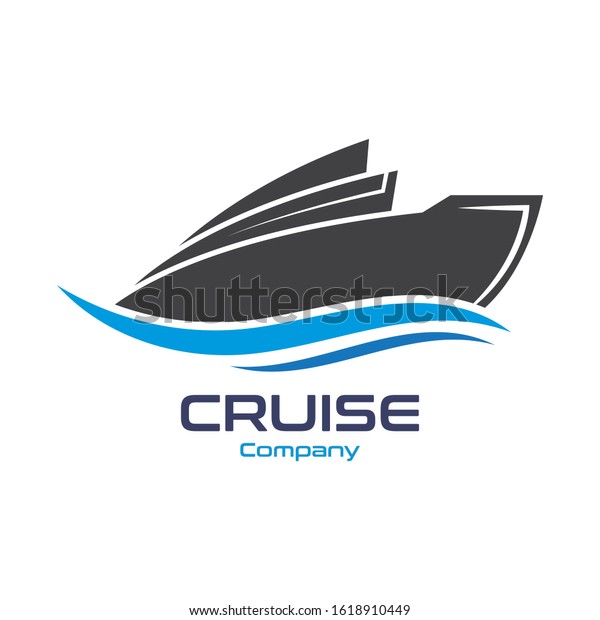Cruise Ship Ocean Logo Template Vector Stock Vector (Royalty Free ...