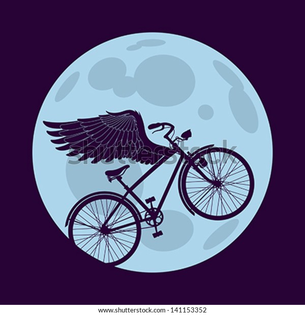 Cruiser Bicycle Flying Wings Over Circle Stock Vector (Royalty Free ...