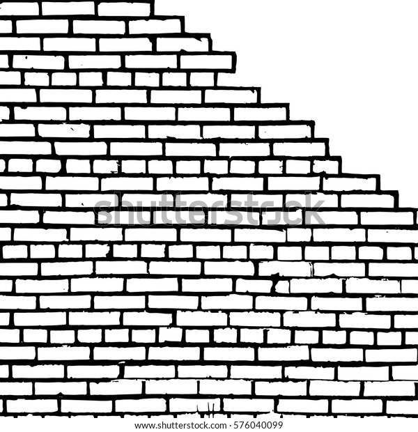 Crumbling Brick Wall Background Grunge Vector Stock Vector (Royalty ...