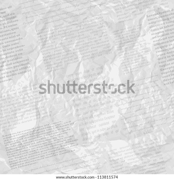Crumpled Page Newspaper Seamless Pattern Vector Stock Vector (Royalty ...