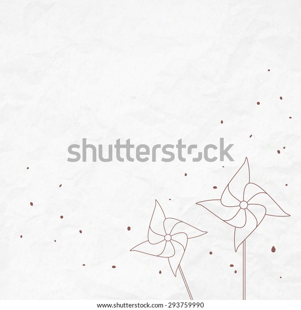 Crumpled Paper Background Pinwheels Vector Template Stock Vector ...
