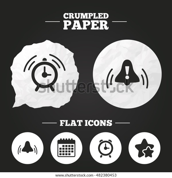 Crumpled Paper Speech Bubble Alarm Clock Stock Vector (Royalty Free ...