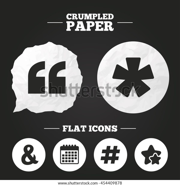 Crumpled Paper Speech Bubble Quote Asterisk Stock Vector (Royalty Free ...