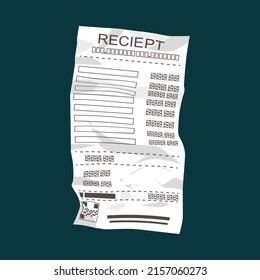 Crumpled Receipt Vector Cartoon Illustration Isolated Stock Vector ...