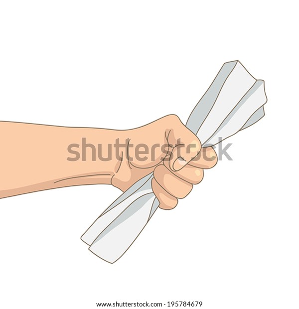 Crumpled Sheet Paper Hand Clenched: เวกเตอร์สต็อก (ปลอดค่าลิขสิทธิ์ ...