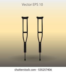 Crutches Vector Illustration Stock Vector (Royalty Free) 535257406 ...