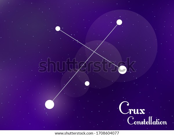 Crux Constellation Starry Night Sky Cluster Stock Vector (Royalty Free ...