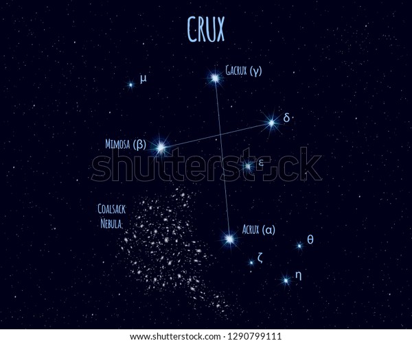 Crux Southern Cross Constellation Vector Illustration Stock Vector ...