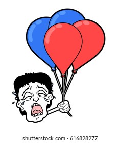Cry Boy Balloons Stock Vector (Royalty Free) 616828277