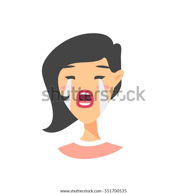 Cry Emoji Character Cartoon Style Emotion Lagervektor (royaltyfri ...