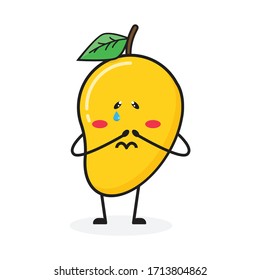 Cry Mango Fruit Cute Character Mascot Stock Vector (Royalty Free ...