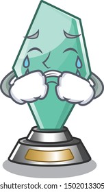Crying Acrylic Trophy Mascot On Cartoon Stock Vector (Royalty Free ...