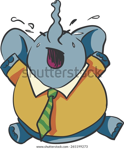 Crying Baby Elephant Stock Vector (Royalty Free) 265199273