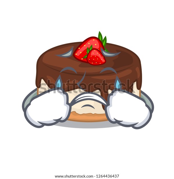Crying Berries Cartoon Cake On Above Stock Vector (Royalty Free ...