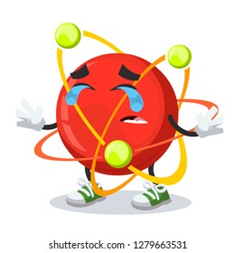 Crying Cartoon Atom Mascot On White Stock Vector (Royalty Free ...