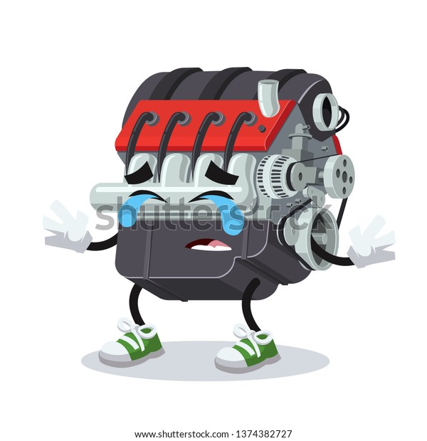 Crying Cartoon Car Internal Combustion Engine Stock Vector (Royalty ...