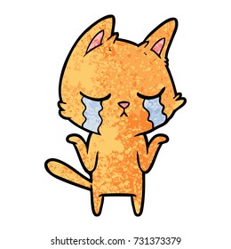 Crying Cartoon Cat Shrugging Stock Vector (Royalty Free) 731373379 ...