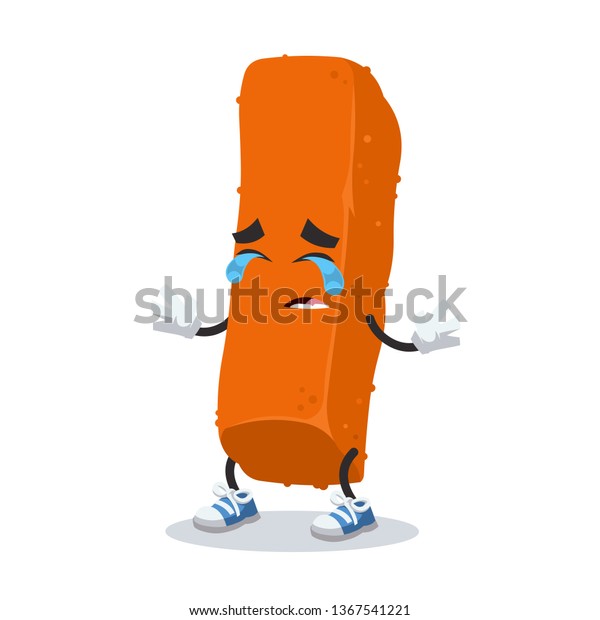 Crying Cartoon Crispy Fish Finger Stick Stock Vector (Royalty Free ...