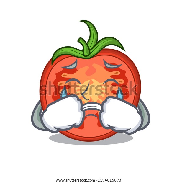 Crying Cartoon Fresh Tomato Slices Cooking Stock Vector (Royalty Free ...