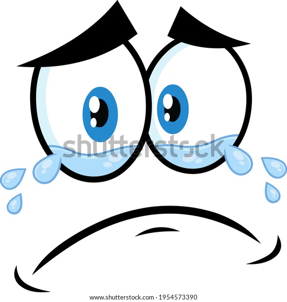 Crying Cartoon Funny Face Tears Expression Stock Vector (Royalty Free ...