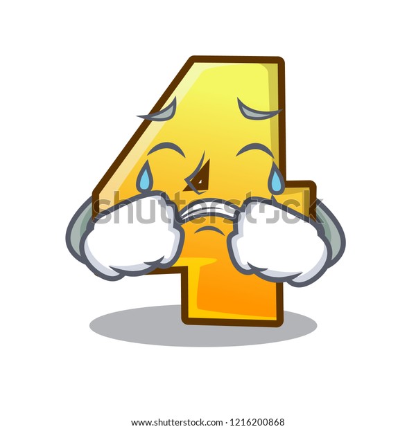 Crying Cartoon House Number Four Figure Stock Vector (Royalty Free ...