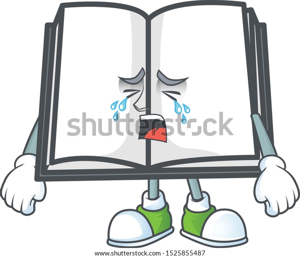 Crying Cartoon Open Book Cartoon Shape Stock Vector (Royalty Free ...