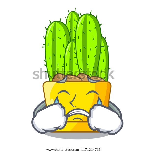 Crying Cereus Cactus Pot Cartoon Stock Vector (Royalty Free) 1171214713 ...