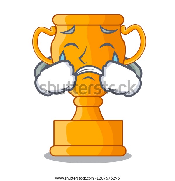 Crying Champion Golden Trophy On Cartoon Stock Vector (Royalty Free ...