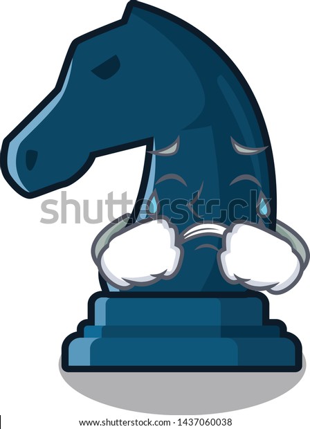 Crying Chess Knight Isolated Cartoon Stock Vector (Royalty Free ...