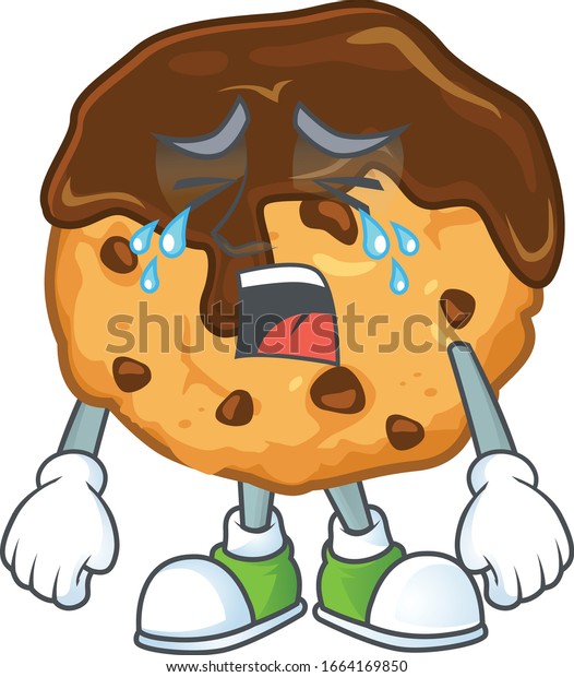 Crying Chocolate Chips Cream Mascot Design Stock Vector (Royalty Free ...