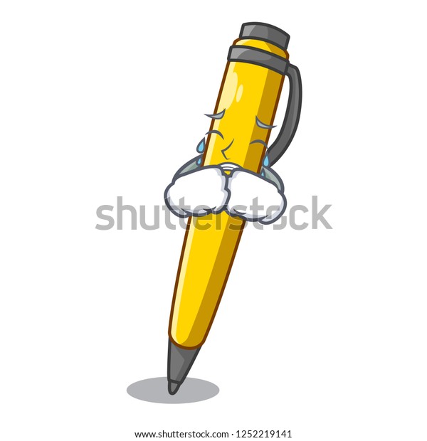 Crying Classic Ballpoint Pen Isolated On Stock Vector (Royalty Free ...