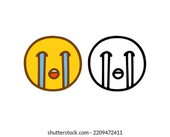 Crying Emoticon Doodle Style Isolated On Stock Vector (Royalty Free ...