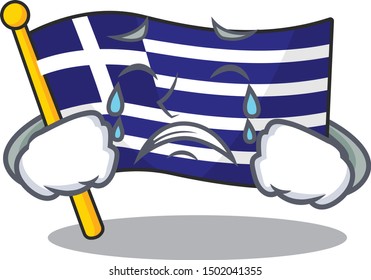 Crying Flag Greece Character Shaped Cartoon Stock Vector (Royalty Free ...