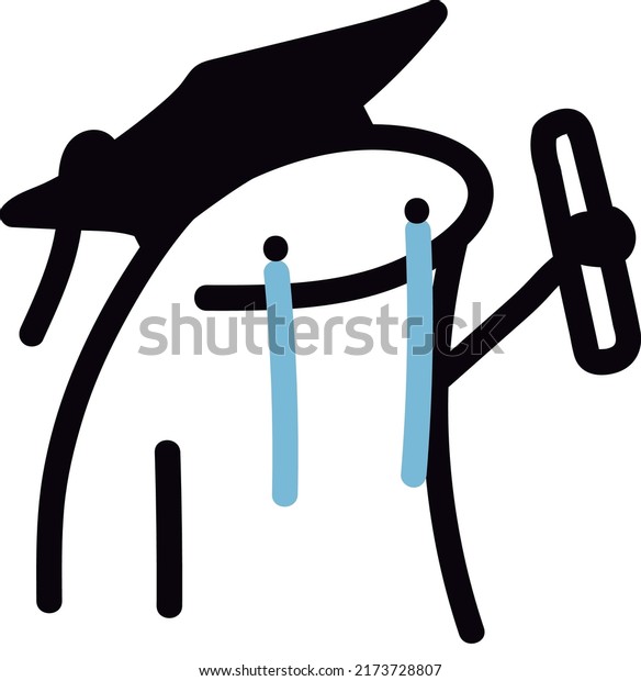 Crying Flork Meme Illustration Graduation University: стоковая ...