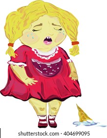 Crying Girl Ice Cream Stock Vector (Royalty Free) 404699095 | Shutterstock