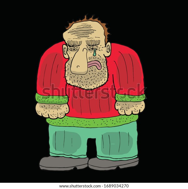 Crying Hard Looking Man Cartoon Vector Stock Vector (Royalty Free ...