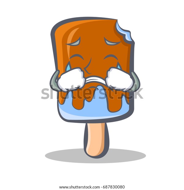 Crying Ice Cream Character Cartoon Stock Vector (Royalty Free ...