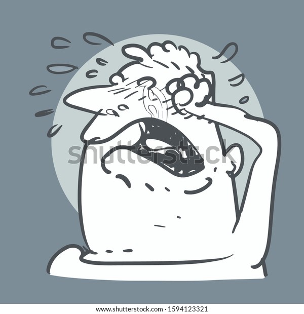 Crying Man Tear Cartoon Style Vector Stock Vector (Royalty Free ...