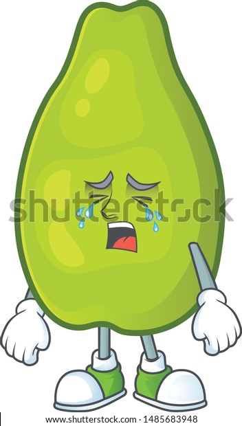 Crying Papaya Character Cartoon Funny Face Stock Vector (Royalty Free ...