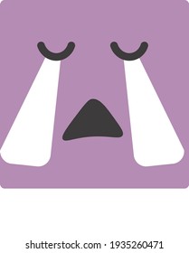 Crying Purple Sad Face Icon Stock Vector (Royalty Free) 1935260471 ...