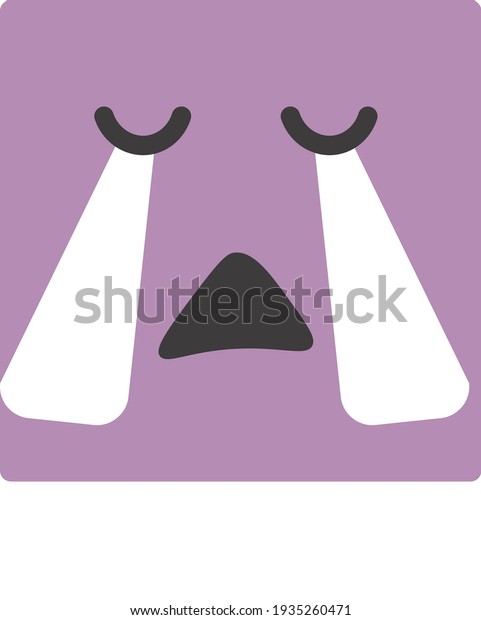 Crying Purple Sad Face Icon Stock Vector (Royalty Free) 1935260471 ...