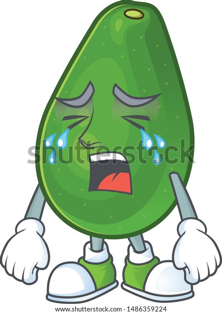 Crying Ripe Avocado Fruit On Cartoon Stock Vector (Royalty Free ...