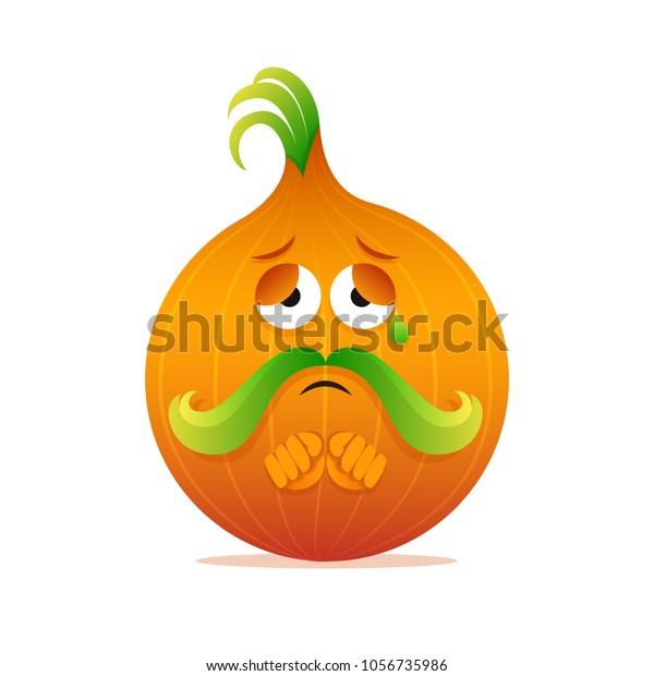 Crying Sad Onion Cartoon Character Cute Stock Vector (Royalty Free ...
