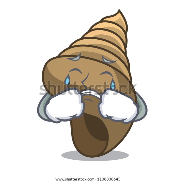 Crying Spiral Shell Mascot Cartoon Stock Vector (Royalty Free ...