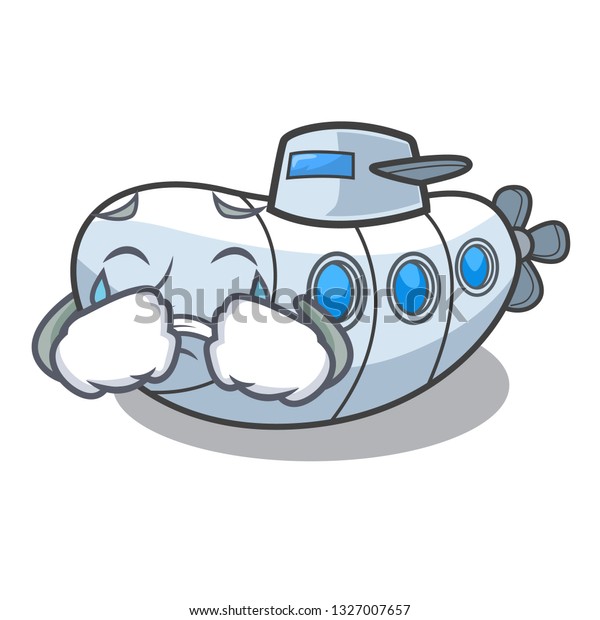 Crying Submarine Isolated Cartoon Stock Vector (Royalty Free ...